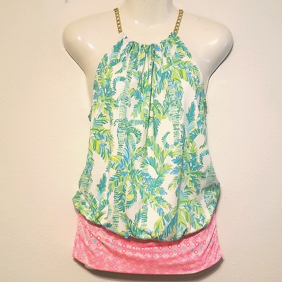 Lilly Pulitzer | Tops | Lilly Pulitzer Gold Chain Halter Top | Poshmark